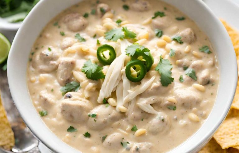 Healthy White Chicken Chili Recipe (low-calorie) - Skinny Fit Mama