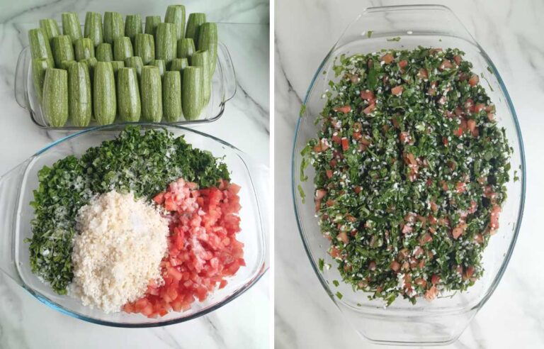 Lebanese Vegetarian Stuffed Zucchini (kousa mahshi) - Skinny Fit Mama